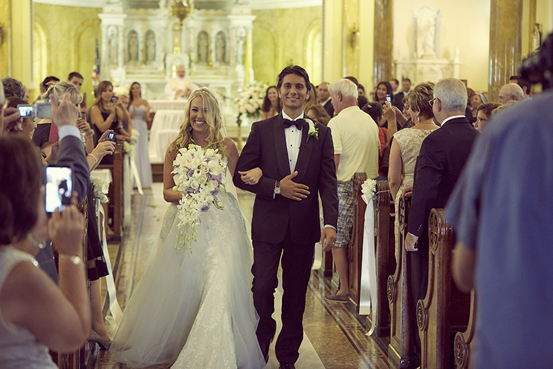 bride and groom recessional